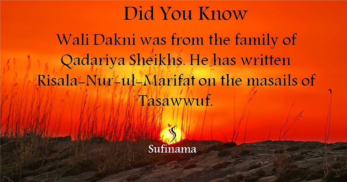 Wali Dakni was from the family of Qadariya Sheikhs
